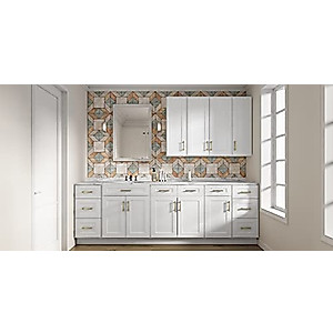 LOVMOR Wall Mounted Cabinet, Medicine Cabinet, Over-The-Toilet Storage with Soft Close Door & Adjustable Shelf for Bathrooms, Kitchens(Glass Not Included).