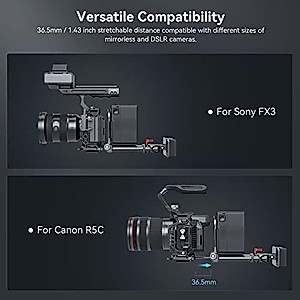SMALLRIG Bundle V Mount Battery VB50, 3400mAh 50Wh 14.8V Mini V-Mount Battery V-Mount Battery Plate with Quick Release Plate for Arca-Swiss, Chest Pad, 15mm Rod and 1/4"-20 Threads