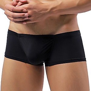 Faringoto Men's Shorts Men Gay Underwear Ice Silk Breathable Slip Boxershorts Black