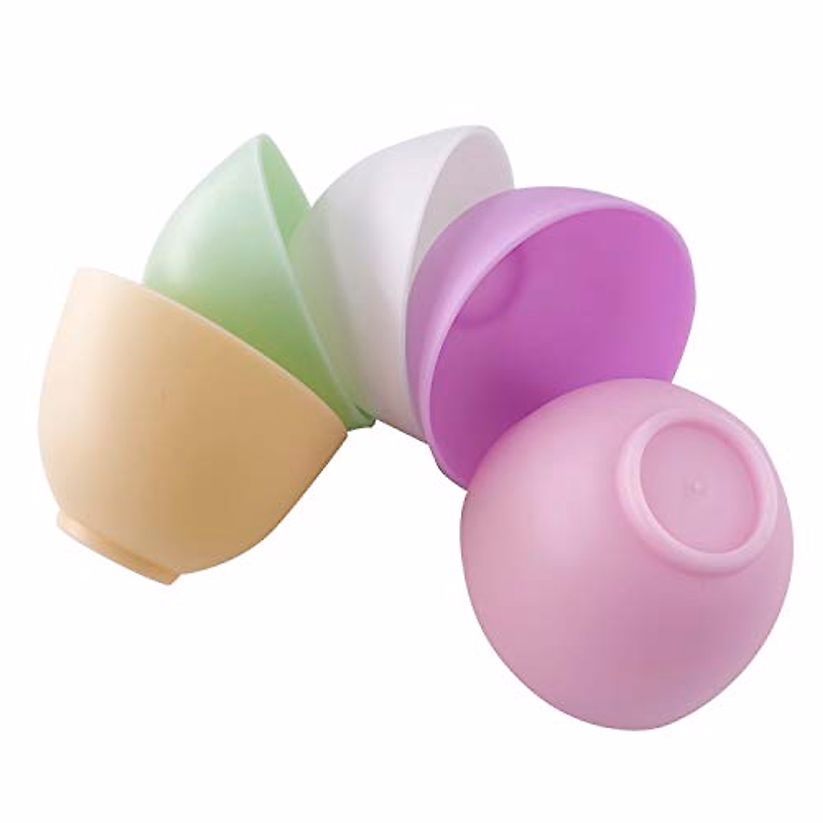 BallHull 3.3 Inch Home Use Silicone Facial Mask Mixing Bowl for Facial Mask，Mud Mask and Other Skincare Products Multi colored 5 Pcs (Small)