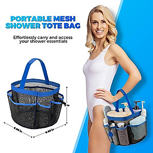 CDDLR Mesh Shower Caddy Portable for College Dorm Room Essentials,Shower Caddy Dorm with 8-Pocket Large Capacity,Quick Dry Shower Caddy Bag for Bathroom, Beach,Gym