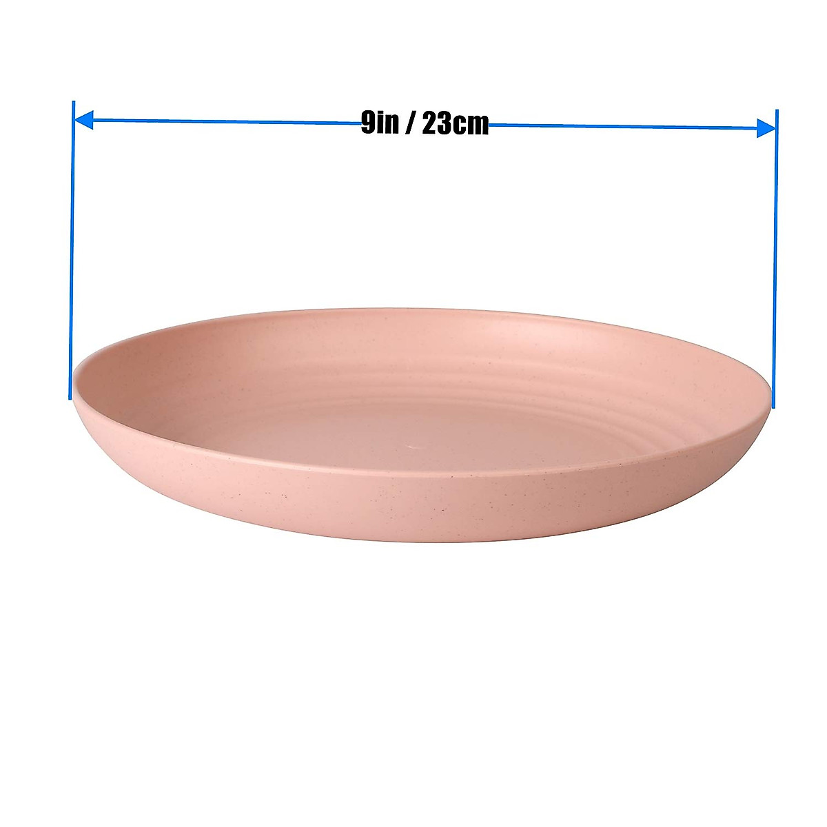 CAMBUY Unbreakable Wheat Straw Plates Lightweight Reusable Dinner Plate Set Dishwasher & Microwave Safe Dishes (Medium)