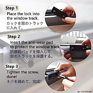 4 Pack Window Locks Door Security Bar for Vertical & Horizontal Sliding Door Locks - Window Stoppers Child Safety Locks Heavy Duty Aluminum Alloy Inside Window Track for Home Improvement, Protection