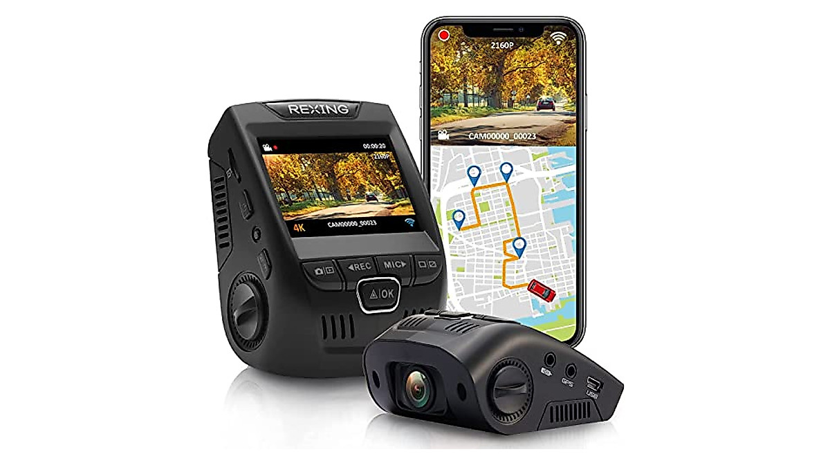 Rexing V1GW-4K Ultra HD Car Dash Cam w/Built-in GPS Logger, 2.4" LCD ...