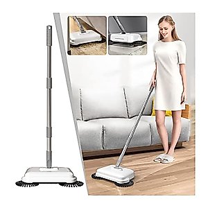 2 In 1 Hand Push Sweeper, Dry Sweep Wet Drag Two in One, Multifunctional Hand Push Sweeper Mop Floor Soft Sweep Dustpan Set Household Home Sweeping Mopping for Hardfloor, Tile