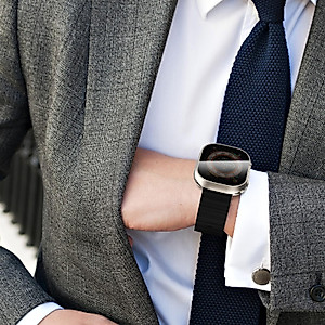 WINGLE 2 Pack for Apple Watch Ultra 2 49mm Privacy Screen Protector Case, [Anti-Peeping] 2 in 1 Waterproof 360 Protective Glass Face Cover Hard PC Bumper for iWatch Ultra 49 mm, Titanium