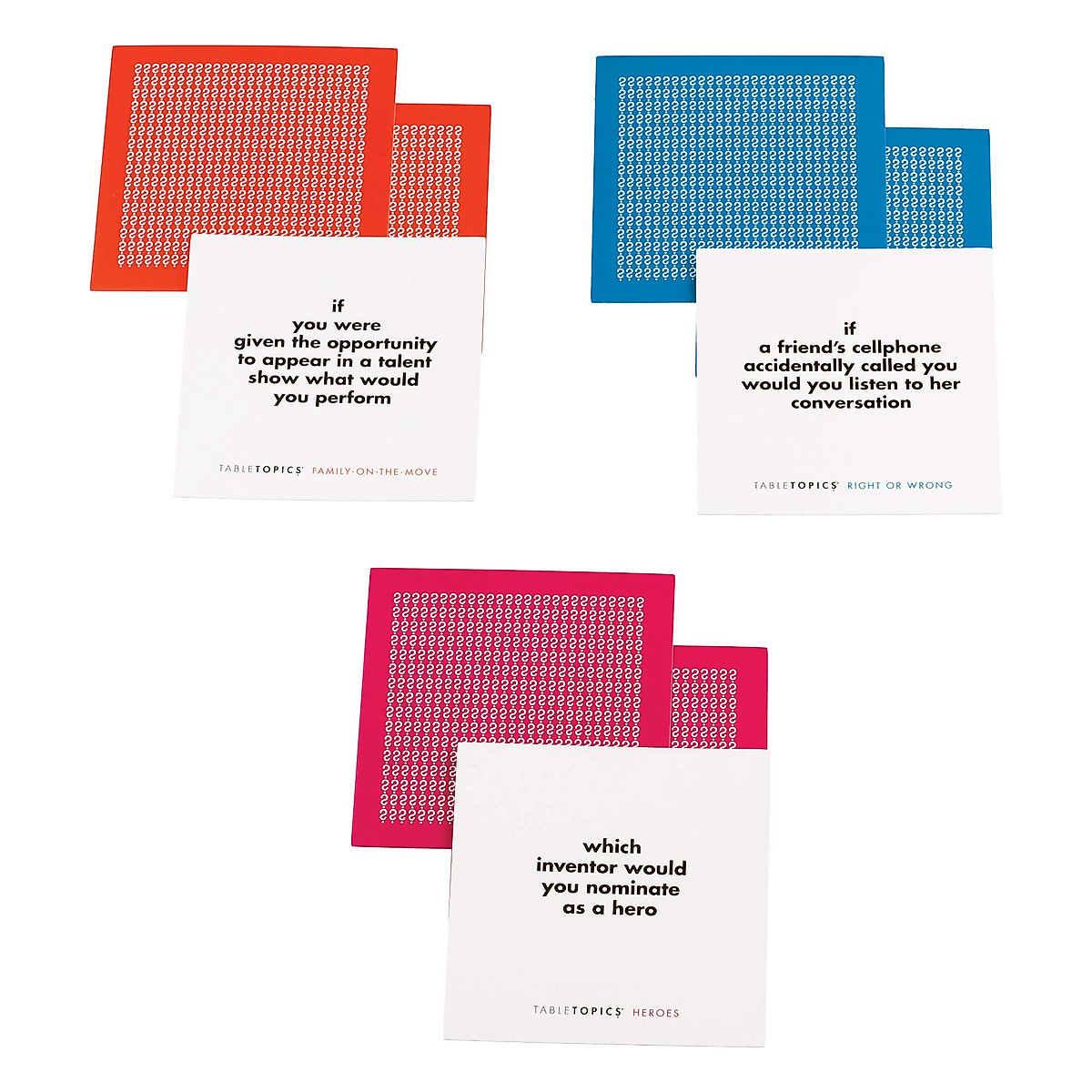 TableTopics Family Conversation Pack - 120 Conversation Cards for Family Connection, Engage Kids by Talking & Playing, Boxed Set of 3 Topics