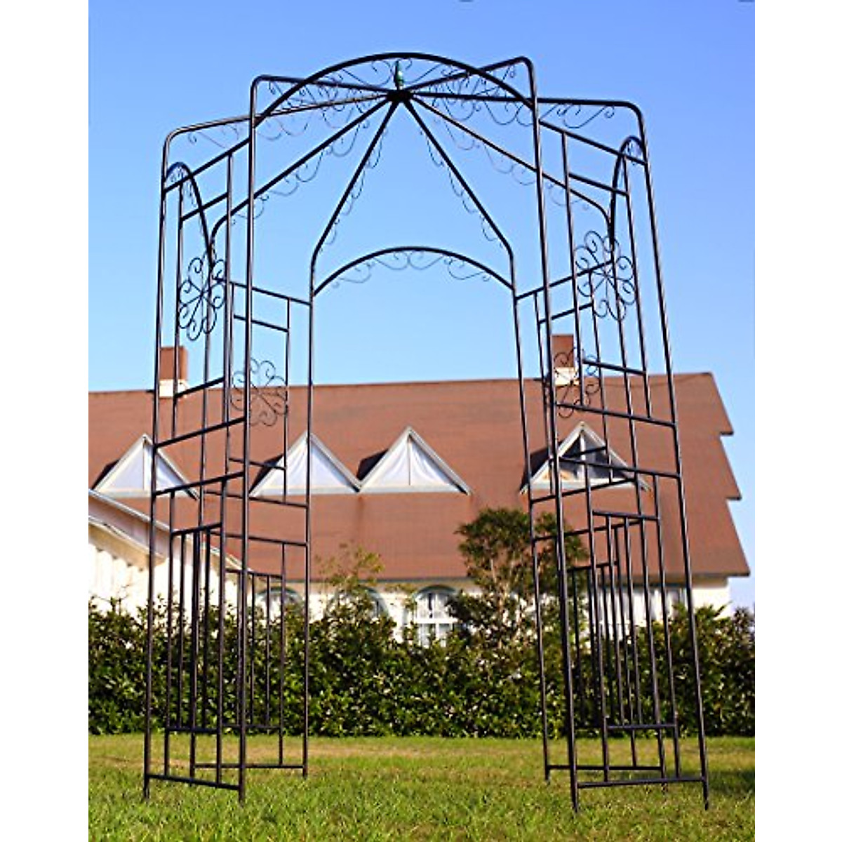 1. GO Steel Garden Arch, 8' High x 5'2" Wide, Garden Arbor for Various Climbing Plant, Outdoor Garden Lawn Backyard Gazebo