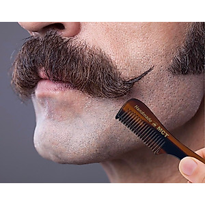 G.B.S MCT Handmade Fine-Toothed Beard Mustache Comb, Saw-Cut and Hand Polished