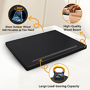 Wood Appliance Sliders with 360' Wheels, Sliding Tray for Coffee Maker & Heavy Kitchen Appliances,Countertop Appliance slider for Kitchen Appliance, Premium Wood Rolling Tray,No Assemble (Wide-Large)