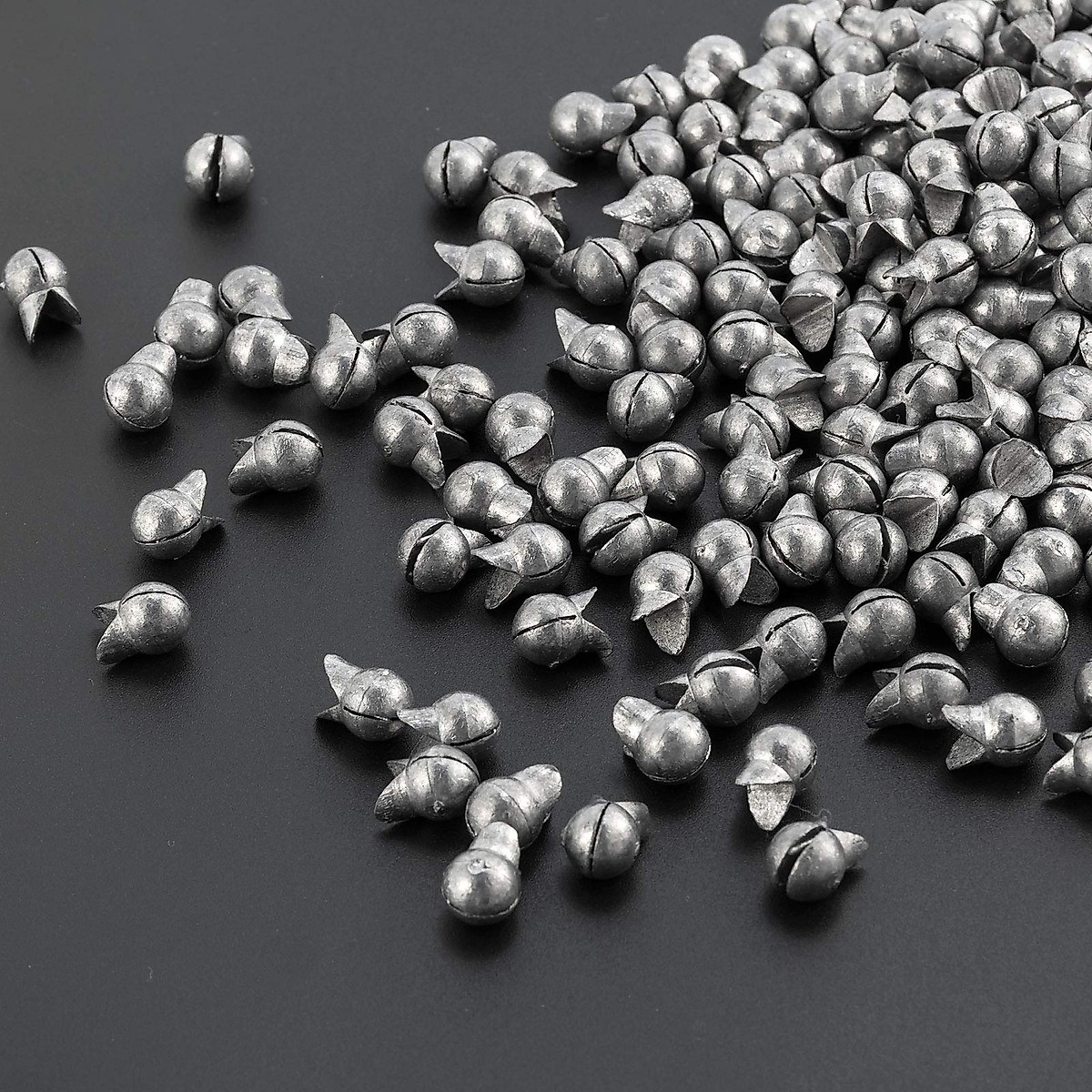 Dr.Fish 100 Pack Fishing Removable Split Shot Sinker Lead Weight Clip On Weights Bass Fishing Freshwater Size BB 3/250oz