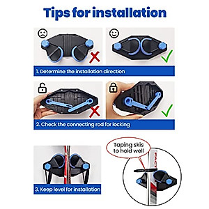 Skifavs Ski Wall Mount, Snowboard Wall Storage Rack, Ski & Snowboard Rack For Garage Wall, Damage-Free Ski Storage Rack, Ski Holders For Wall, Snowboard Display （1 Pack)