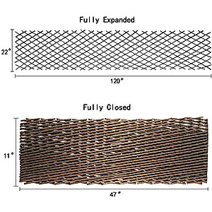 Sumery Nature Willow Trellis Expandable Plant Support Plant Climbing Lattices Trellis Willow Expandable Trellis Fence for Climbing Plants Support 36x92 Inch,Double Panel (1, Willow Wicker Fence)
