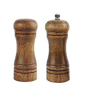 uxcell Pepper Grinder and Salt Shaker Set 5.5 Inch Wooden Pepper Mills Shaker with Adjustable Coarseness for Seasoning Meal Prep Cooking Dining