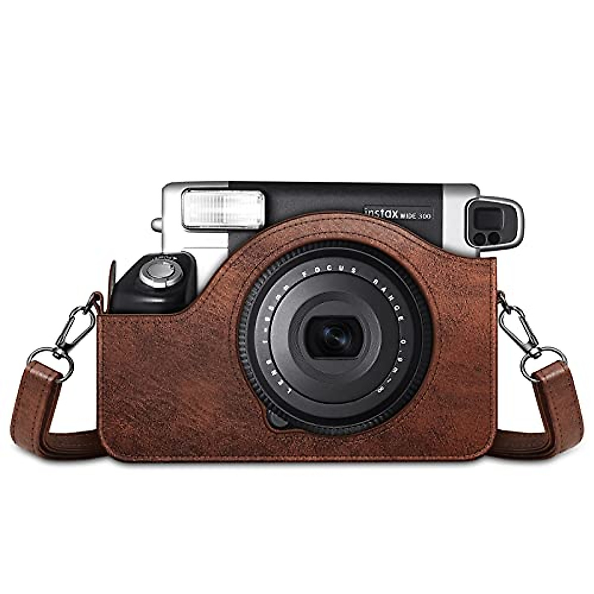 Fintie Protective Case for Fujifilm Instax Wide 300 Instant Film Camera - Premium Vegan Leather Bag Cover with Removable Strap, Vintage Brown