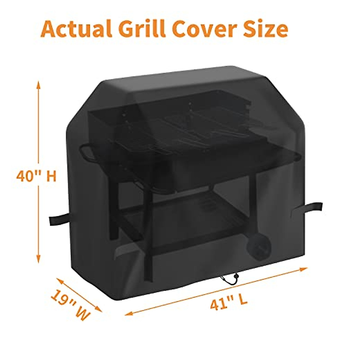 PENDEJATO BBQ Grill Cover, 420D Heavy Duty Grill Cover Rip-Proof, Outdoor Waterproof BBQ Cover,Fits of Weber Gas Grill Cover Charbroil Grill & Brinkmann Grill and More (41" L x 19" W x 40" H)
