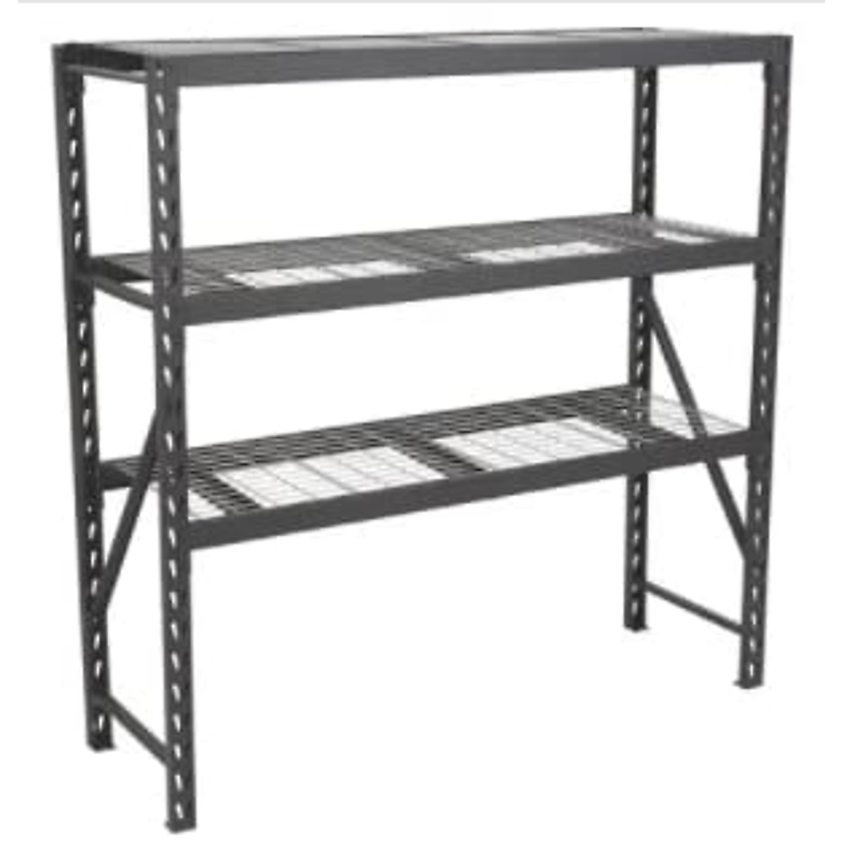 Ironton Industrial Steel Shelving - 72in.W x 24in.D x 72in.H, 3 Shelves