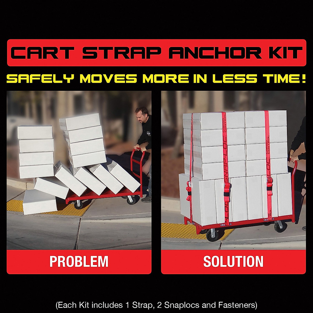 SNAPLOCS CART Strap Anchor KIT with 2"x16' CAM for Platform Trucks