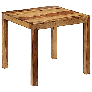 YPWRENH Coffee Table Farmhouse End Tables Dining Table Solid Sheesham Wood 32.3"x31.5"x29.9" for Dining Room, Kitchen or Living Room