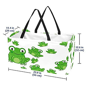 RATGDN Large Rectangular Baskets for Storage, Cute Frog Pattern Closet Storage Bins Organizing Baskets