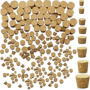 120 Pieces Tapered Cork Stoppers Wooden Wine Bottle Stopper Tapered Cork Bottle Plugs Natural Soft Wood Wine Corks Crafts Replacement Corks for Wine Beer Bottle, Glass Bottles, DIY Craft, 8 Sizes