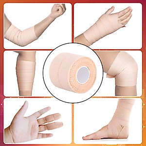 Nuanchu 16 Rolls Elastic Adhesive Bandage Tape Self Adherent Cohesive Flexible Stretch Elastic Athletic Tape for Sports Ankle Knee and Wrist, Vet Wrap for Horses Pets Cats Dogs(2 Inch x 5 Yard)