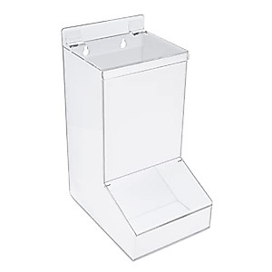 SimplyImagine White Acrylic Earplug Holder - Universal Storage Dispenser w/2 Lids for Small Bulk Accessories - Finger Cots, Coffee Creamers, Laundry Pods, Candy Bars - Stand or Mount