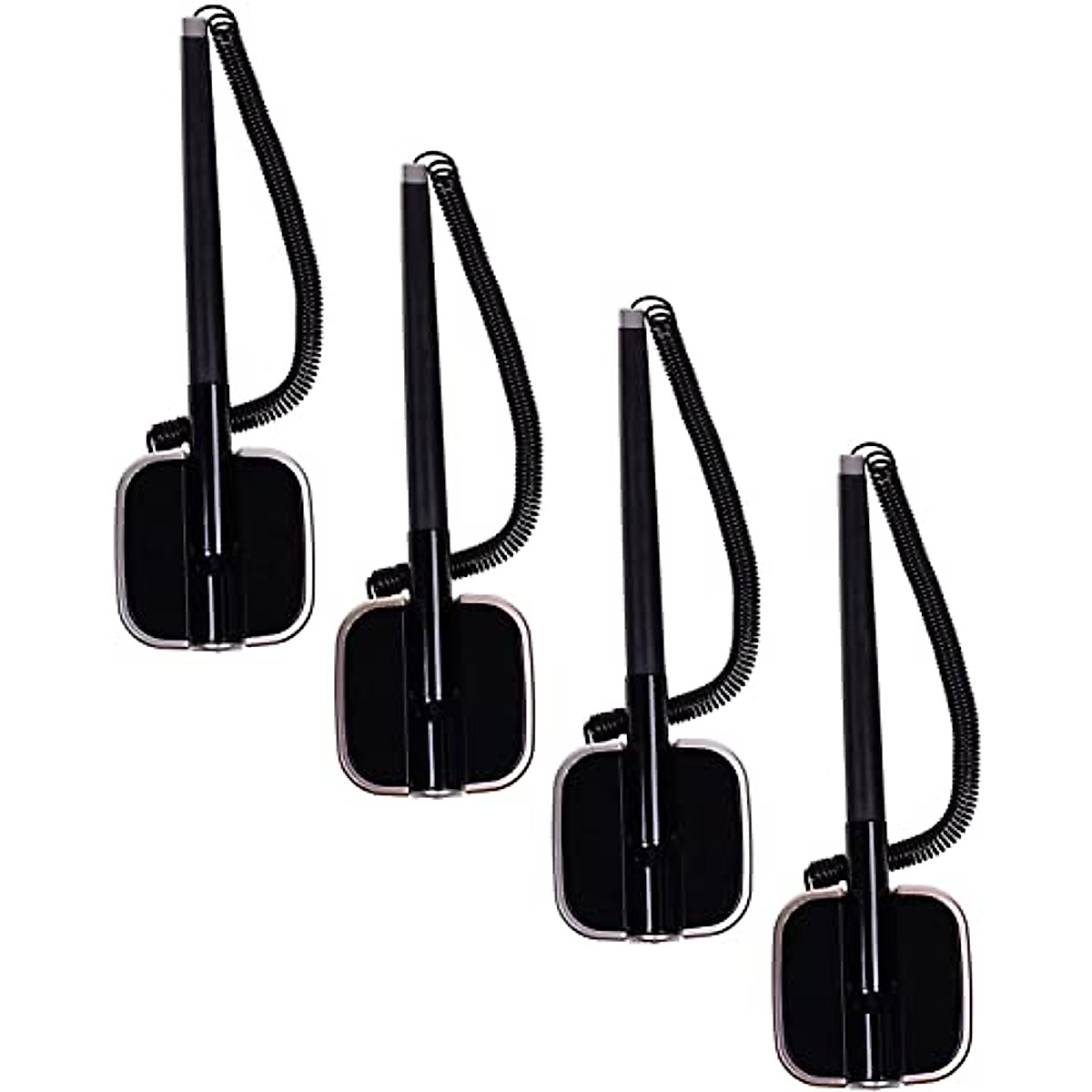 SoftRound 4 Pcs Desktop Gel Ink Pen/Counter Pens with Adhesive-Backed Base, Black Ink, Random Color