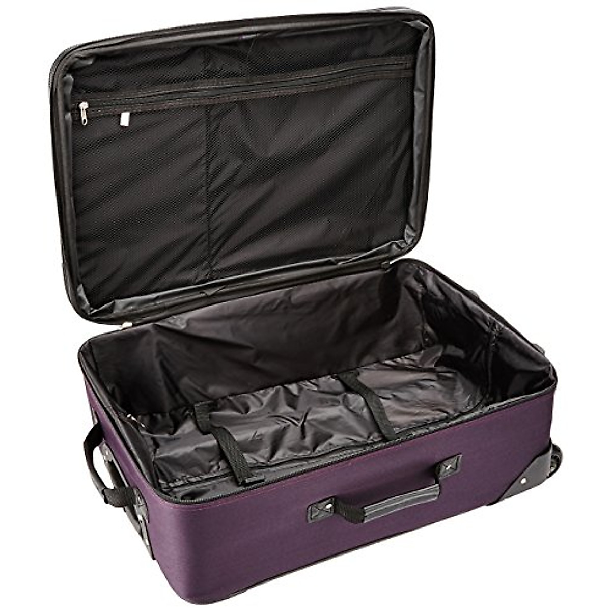 Rockland Journey Softside Upright Luggage Set, Expandable, Purple, 4-Piece (14/19/24/28)