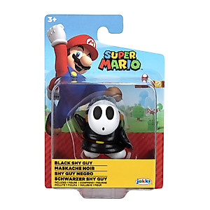 Super Mario Action Figure 2.5 Inch Black Shy Guy Collectible Toy