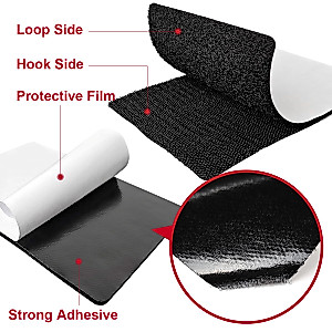 ZESION 4x6 inch Hook and Loop Strips with Adhesive, Nylon Heavy Duty Hook and Loop Tape, Excellent Grip, Non-Adhesive, Interlocking Tape,for Sewing, Crafting,DIY,Wall Adhesive Strips - 6 Sets