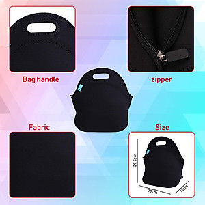 Lunch Tote, OFEILY Lunch boxes Lunch bags with Fine Neoprene Material Waterproof Picnic Lunch Bag Mom Bag (Black)
