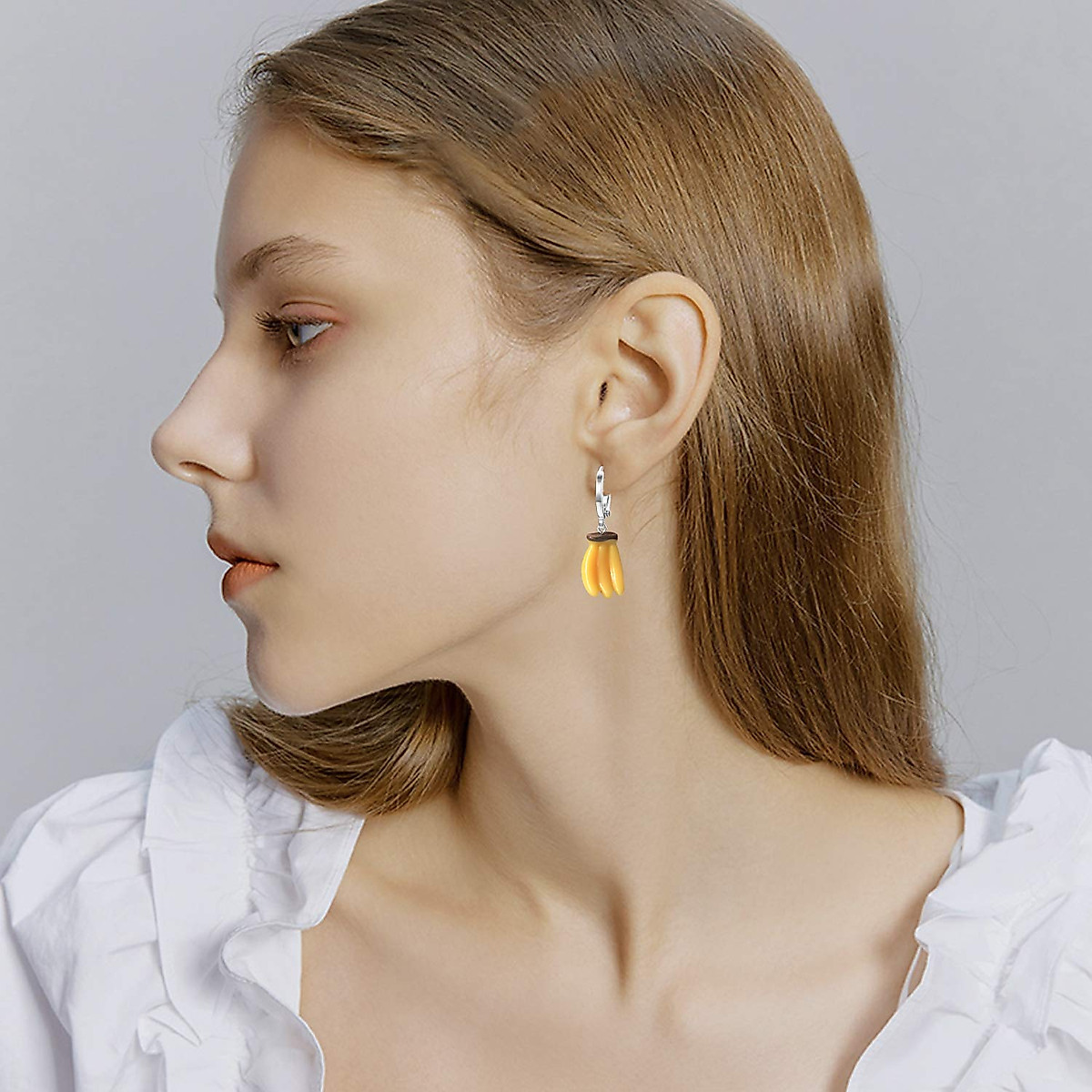 DAMLENG 12 Pairs Creative Cute Simulation Fruits Dangle Drop Earrings Sets Statement Handmade Lemon Strawberry Hoop Earrings For Women Jewelry Gifts (12 Pairs Fruits Earrings)