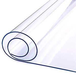 LovePads 1.5mm Thick 54 x 54 Inch Clear Table Cover Protector, Plastic Table Protector for Dining Room Table, Clear Tablecloth Protector, Table Pads for Dining Room Table, Dining Table Cover