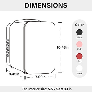 Simple Deluxe 4L/6 Can Mini Fridge, Portable Cooler & Warmer Freon-Free Refrigerator, Provide Compact Storage for Skincare, Beverage, Cosmetics, Bedroom, Office, Black