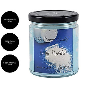 The Candle Daddy Richly Scented Candles - 6oz Aromatherapy Jar Candle (Baby Powder) Made in USA