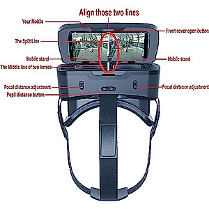 VR Headsets for Phone Cell Phone Virtual Reality headsets 3D Glasses Helmets VR Goggles for TV Movies Video Games Compatible to iOS Android Support 4.7” to 7.3” Mobile Screen with Controller (BR95)