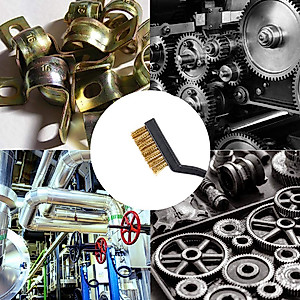 30PCS Mini Wire Brush Brass Brush,Curved Handle Masonry Brush Wire Bristle for Cleaning Welding Slag and Rust