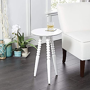 Silverwood Side Table, 14 x 14 x 23 in (D x W x H), Pure White