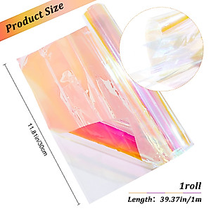 CRASPIRE Holographic Vinyl Orange Permanent Vinyl Roll 12" Craft Adhesive Vinyl Sheets for DIY Cup Wedding Party Birthday Car Decal Decor Sticker