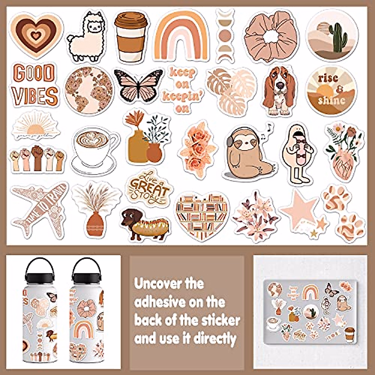 ANERZA Beige Wall Collage Kit Aesthetic Pictures, Boho Room Decor for Bedroom Aesthetic, Posters for Room Aesthetic, Cute Photo Wall Decorations for Teen Girls, Dorm Trendy Wall Art