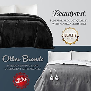 Beautyrest Heated Electric Blanket for Cold Weather, Fast Heating Heated Blanket, Auto Shut Off, Virtually Zero EMF, Multi Heat Setting, UL Certified, Black Full (84 inx80 in)