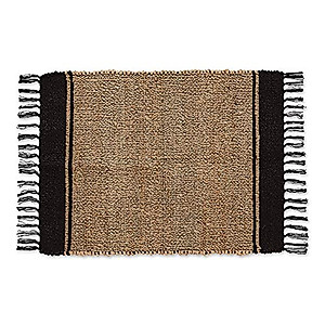 DII Woven Rugs Collection Hand-Loomed Jute, 2x3', Black Stripes
