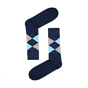 7DayOtter Modal Odor Resistant Dress Socks for Men Cotton Business Crew Socks Patterned Dress Socks Funny