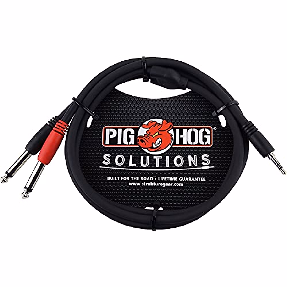 Pig Hog PB-S3410 3.5 mm Stereo to Dual 1/4" Mono (Male) Stereo Breakout Cable, 10 Feet
