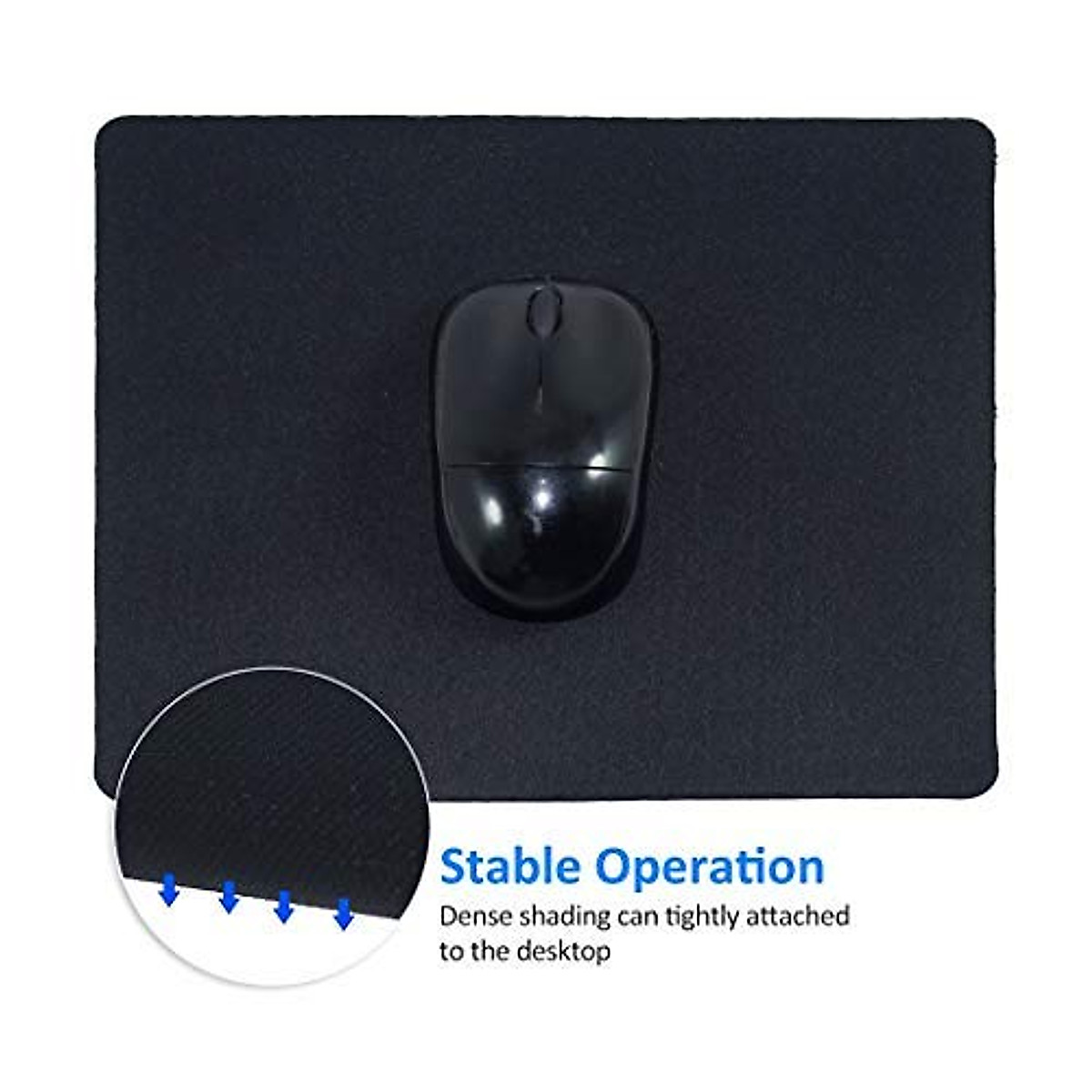SaiTech IT 5 Pack 2mm Mouse Pad with Stitched Edges Non-Slip Rubber Base, Premium-Textured and Waterproof Mousepads Bulk, Mouse Pad for Computers, Laptop, Office & Home, 8.66 x 7.1 inch