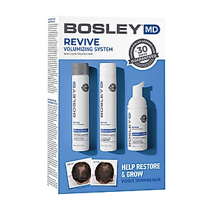 BosleyMD BosRevive KIT for Visible Hair Thinning (Non Color-Treated), Starter Size (30 Days)