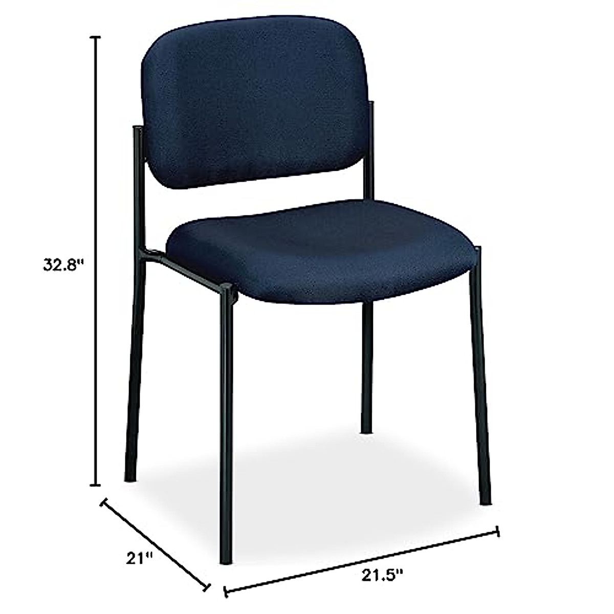 HON Scatter Guest Chair - Upholstered Stacking Chair without Arms, Navy (HVL606)