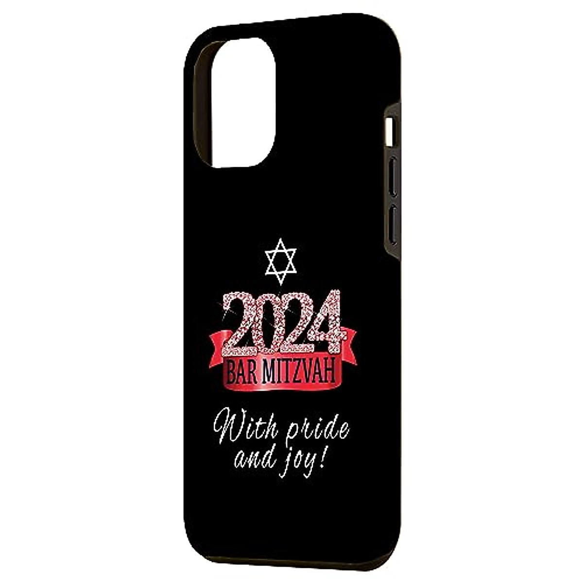 iPhone 13 Pro Max Bar Mitzvah 2024 I With Pride & Joy I Red Banner Decor Case