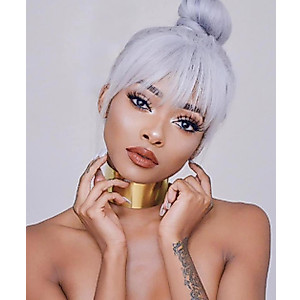 Fstrend Statement Chunky Choker Gold Plated African Necklace Costume Party Jewelry Accessories for Women and Girls (Gold)